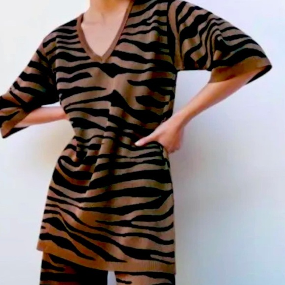 Zara | Tops | Zara Fabulous Different From Usual Animal Print Tunic ...